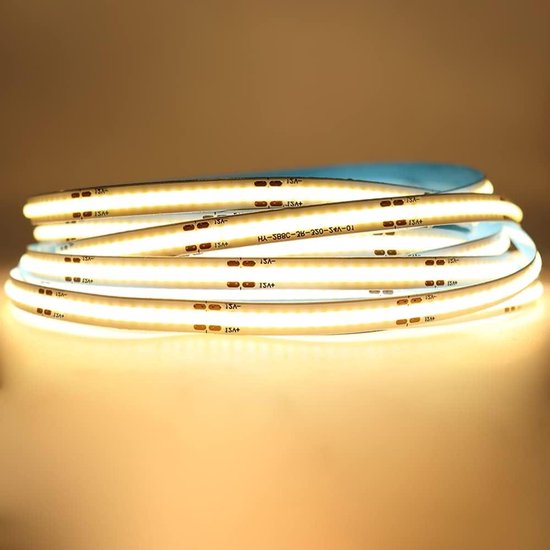 5m Warm White 3000K COB LED Strip Lights Dimmable High Density 320LEDs ...