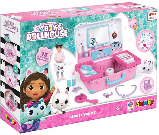 Smoby - Universal - Gabby's Dollhouse - Beauty Vanity Suitcase ...