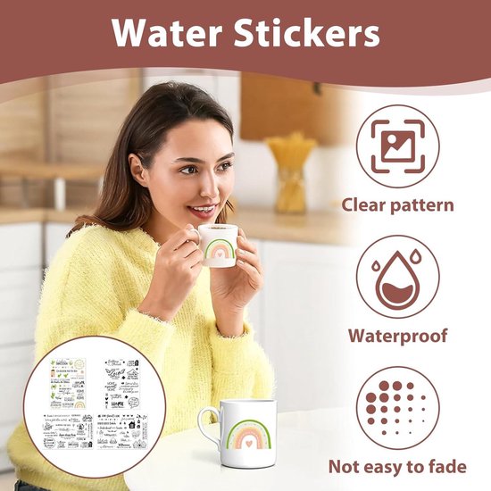 4 stuks Rub On stickers ca. A5 21 x 148 cm Easy Rub On folie spreuken ...