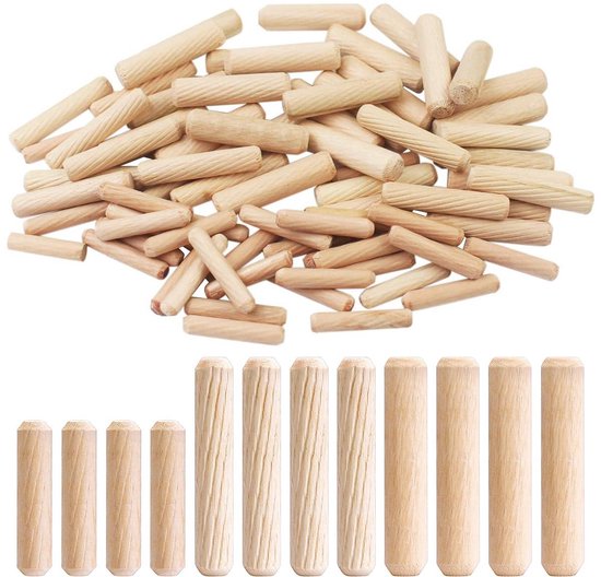 Houten deuvels set - 450 stuks - beukenhout - 6 mm, 8 mm, 10 mm - ronde ...