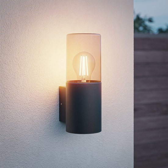 Blaze LED wandlamp smoked glas - ex. E27 lichtbronnen - max. 15 Watt - Up Light -... | bol