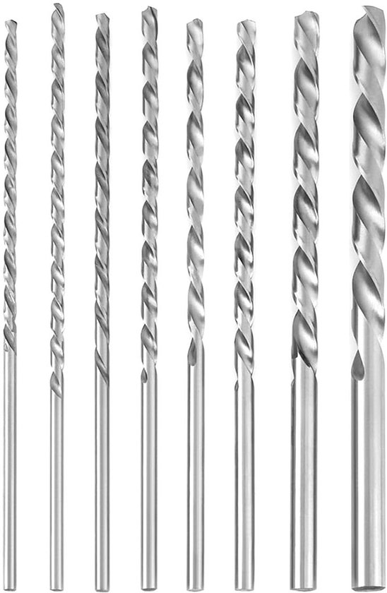 8Pcs Extra Lange HSS Rechte Schacht Twist Boren 4-10mm Diameter - Hoge ...