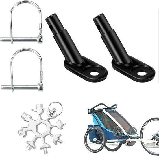 SNQ Fietskoppeling - 2 Stuks Fietstrekstang + 2 Veiligheidspennen + 1 Multifunctionele... | bol