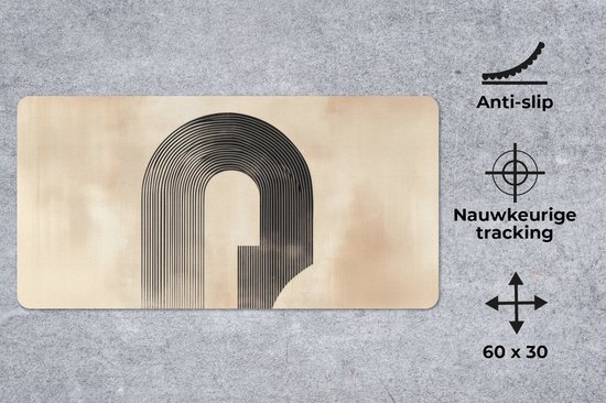 Bureau onderlegger 60x30 cm - Muismat Boog - Strepen - Minimalistisch ...