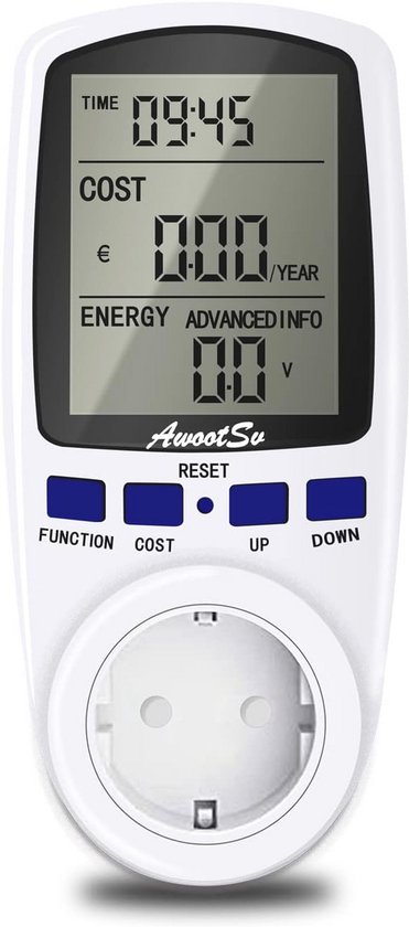 Stroommeter voor Stopcontact met Dual Tarieven - Energiekostenmeter en ...