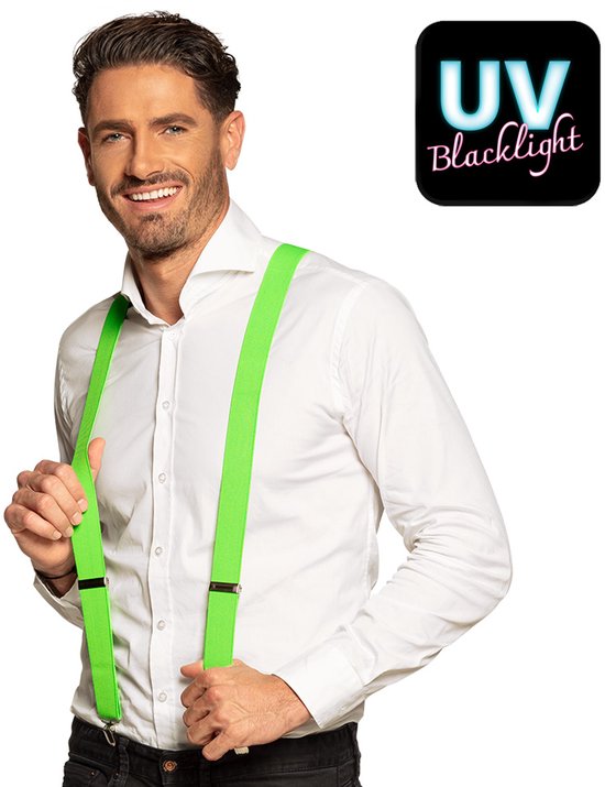 Boland - Bretels Basic neongroen Groen,Neon - Volwassenen - Unisex ...