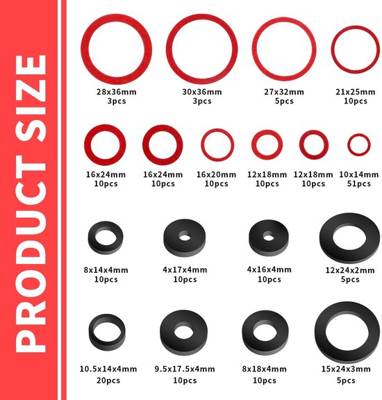 Stuks O-Ringen Afdichting Pakking Sluitringen Assortiment Kit Rubberen ...