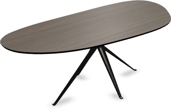 Melamine eettafel eiken bruin - Organisch Type A - Anna onderstel ...