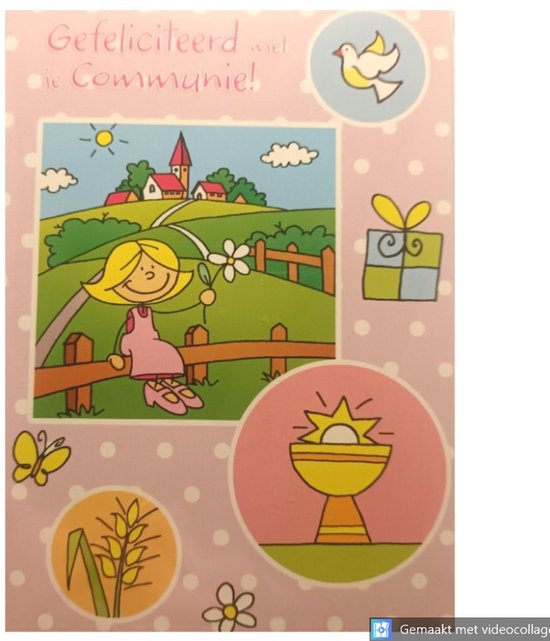 40 Communie Wenskaarten - Kaart Wens Kaart Communie Plechtig Kerk ...