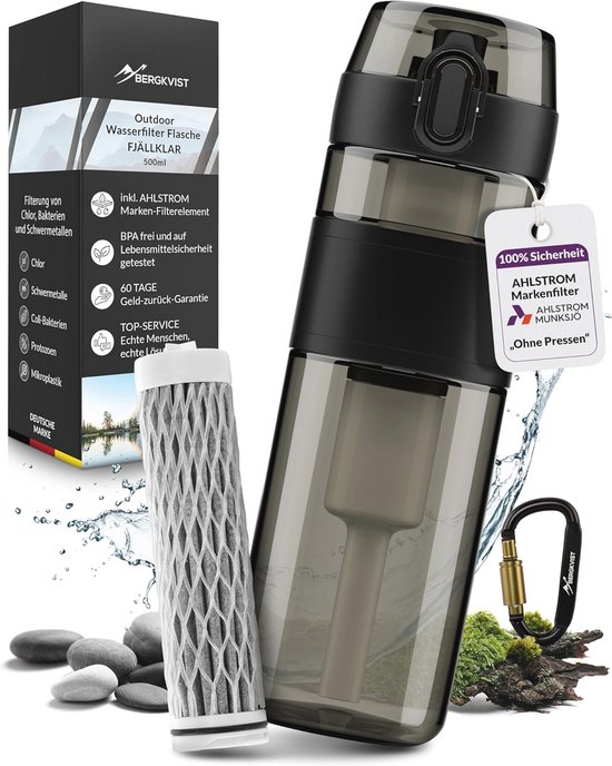 Professionele outdoor waterfilterfles - 500 ml drinkwaterfilter voor ...