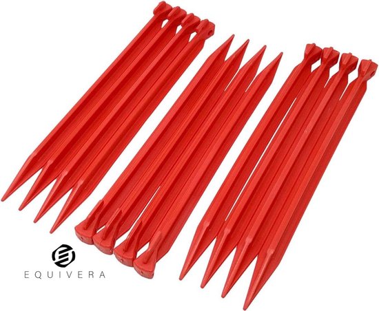Equivera 12 x Plastic Pegs 30 cm for Outdoor Camping Tents Garden Soft ...