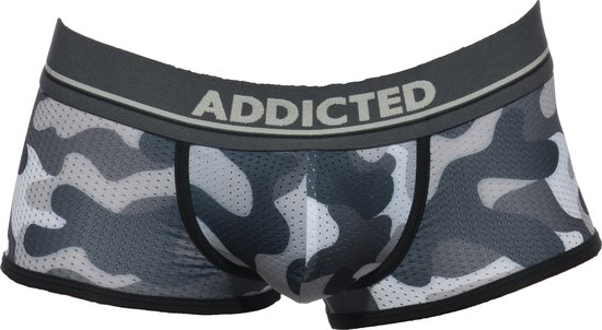 ADDICTED Camo Mesh Push Up Boxer Charcoal - MAAT M - Heren Ondergoed ...