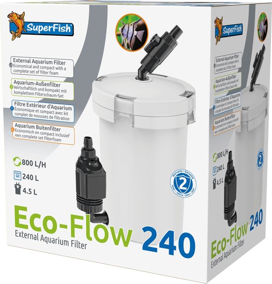 SuperFish Eco Flow Externe Filter - Voor aquarium tot 240 liter - 240 | bol