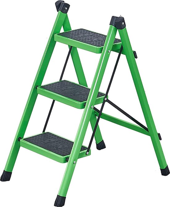 Opvouwbare 3-traps ladder - Multifunctionele antislip opstapkruk voor ...