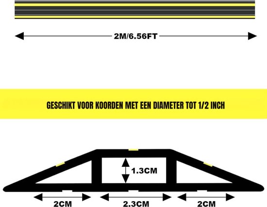 DD® Kabelmat - Kabelbrug - Kabelmantel - 1 m - 3 Kabelgoten ...