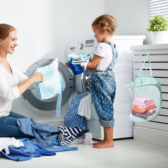 Opvouwbare wasmand voor kinderkamer - Groene pop-up wasmand voor ...