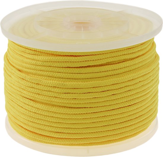 PrimeMatik - Multifilament gevlochten touw PP 100 m x 6 mm geel | bol.com