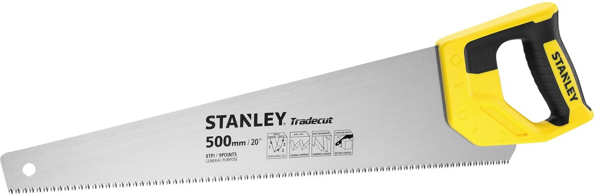 STANLEY STHT20350-1 Houtzaag Tradecut Universal 500mm 8 TPI | bol.com