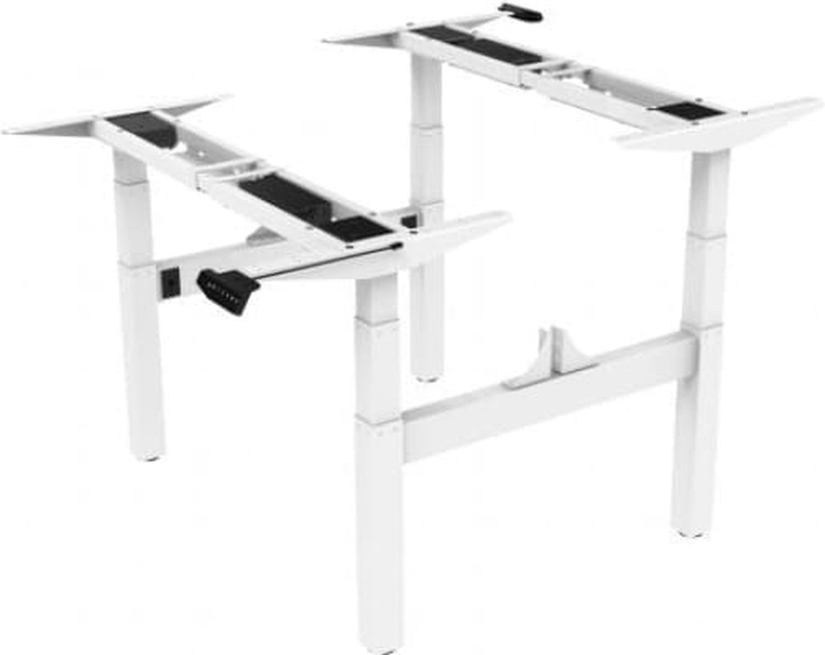 Elektrisch Verstelbaar Zit-Sta Frame Duo Bureau Wit Blad Wit (RAL9016 ...