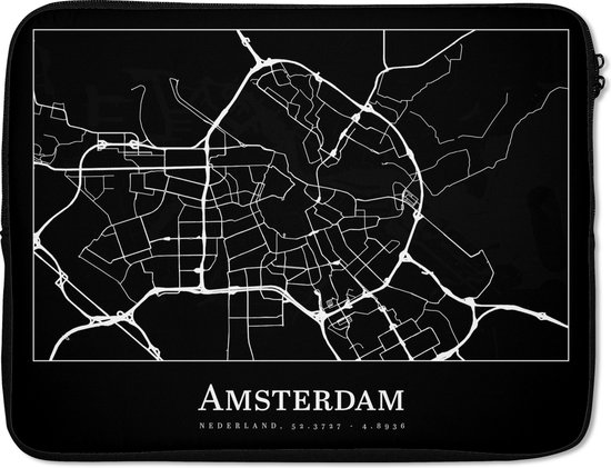 Laptophoes 17 inch - Kaart - Stadskaart - Plattegrond - Amsterdam - Laptop sleeve -... | bol
