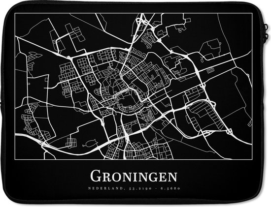 Laptophoes 17 inch - Groningen - Plattegrond - Kaart - Stadskaart - Laptop sleeve -... | bol