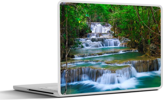 Laptop sticker - 13.3 inch - Waterval - Bomen - Natuur - Water - Jungle ...