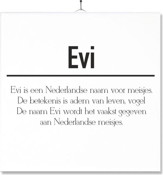 Tegel Met Opdruk | Betekenis | Kado | Cadeau | Met Naam - Evi | bol.com