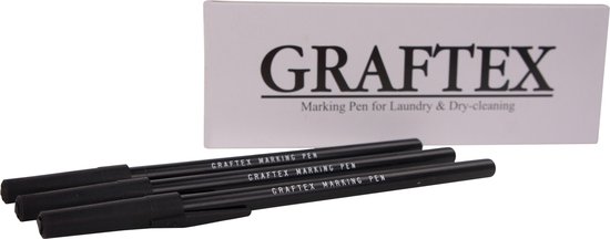 Textielstift Graftex - Zwarte wasserij pennen - 12 stuks | bol