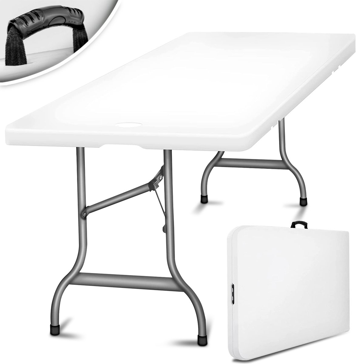 Coazy | Uitklapbare tafel Wit - Campingtafel - Vouwtafel - Inklapbare ...