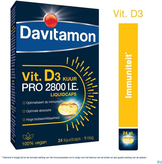 Davitamon® Vitamine D3 Cure Pro 2800 UI Liquidcaps VEGAN – Résistance ...