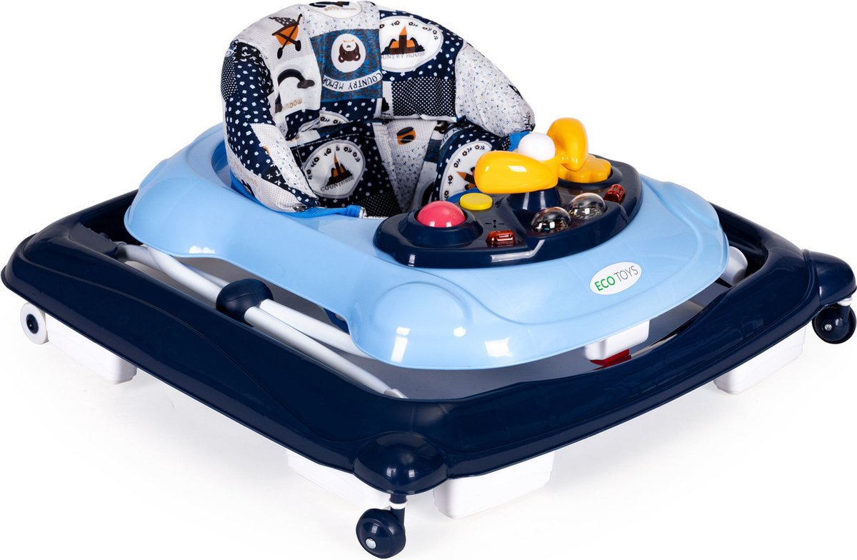 Loopstoel baby - looptrainer - in hoogte verstelbaar - blauw | bol.com