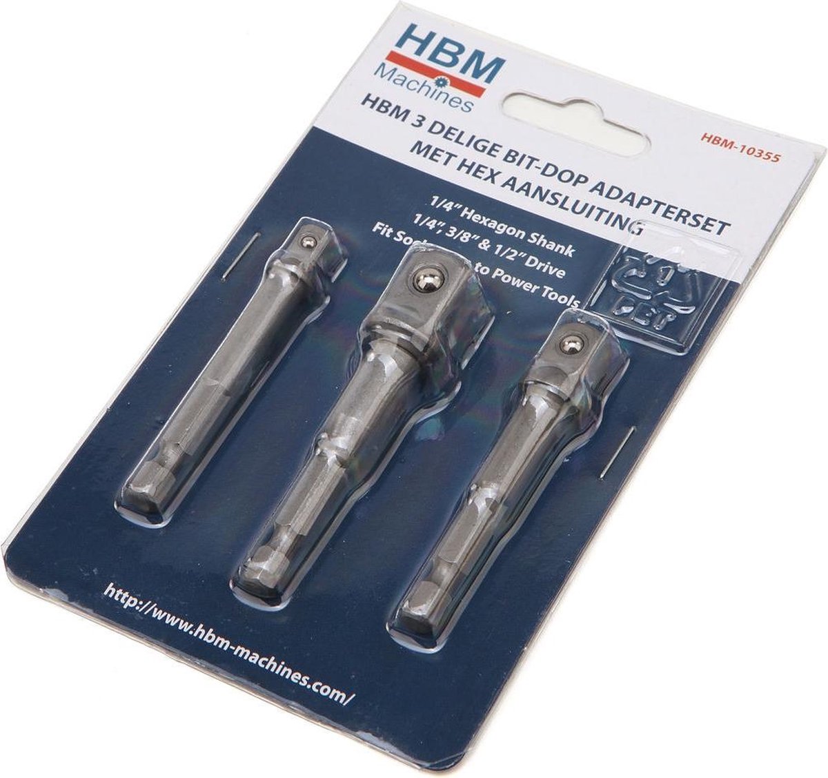 HBM 3 Delige Bit - Dop Adapterset met HEX Aansluiting | bol