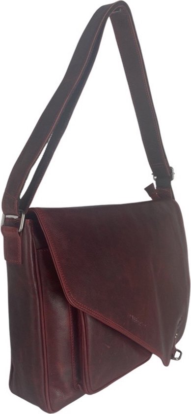 Laptoptas - Rood Leer - Werktas Dames - Aktetas - Crossbodytas Dames ...