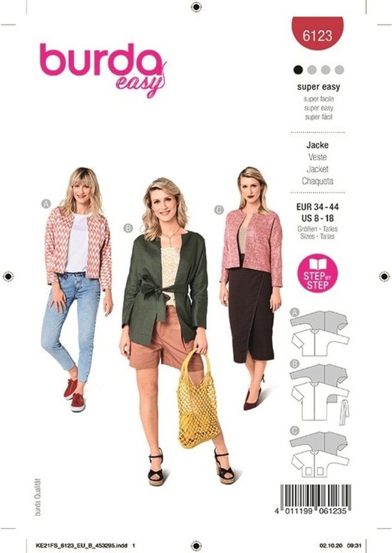 Burda Naaipatronen Dames - Maat 44/Maat 42/Maat 40/Maat 38/Maat 36/Maat ...