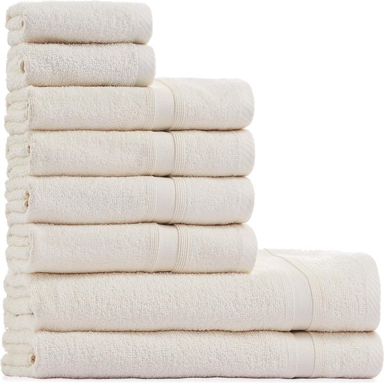 Handdoekenset, 8-delig, 100% katoen, set van 8, 2 x badhanddoeken, 4 x ...