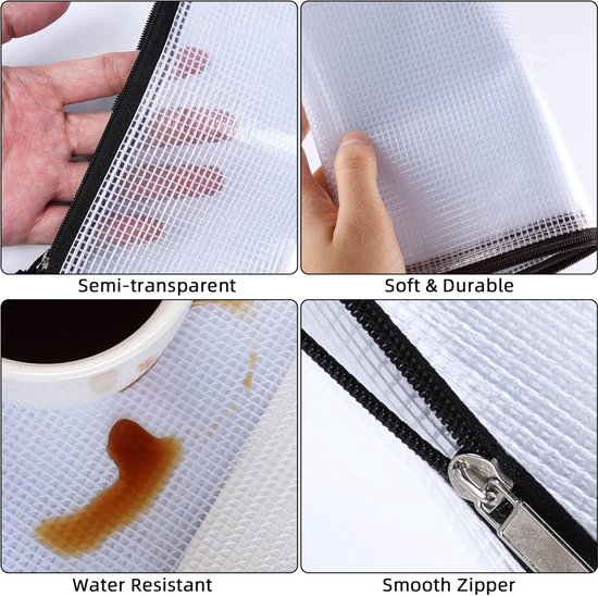 Doorzichtige plastic portefeuilles A4 Ziplock Document Map - 24 STKS ...