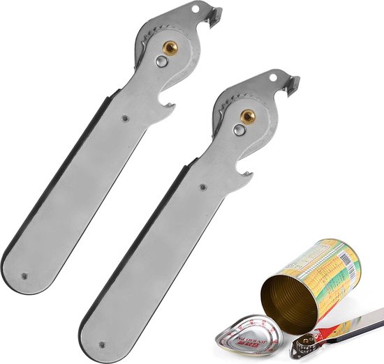 2 hendelblikopeners met flesopener, blikopener, blikopener zonder ...