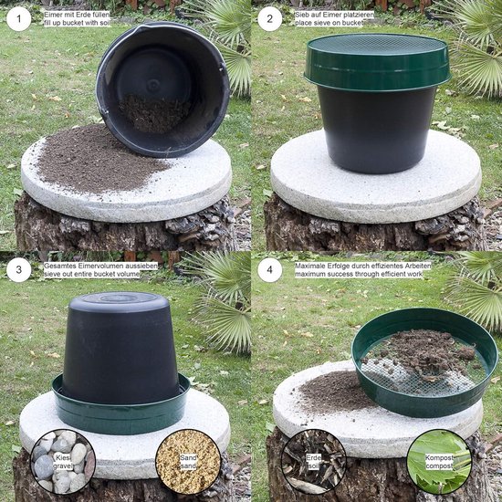 Tuinzeef - Zandzeef Ronde - 33cm Ø - Aardezeef voor zaden, aarde ...