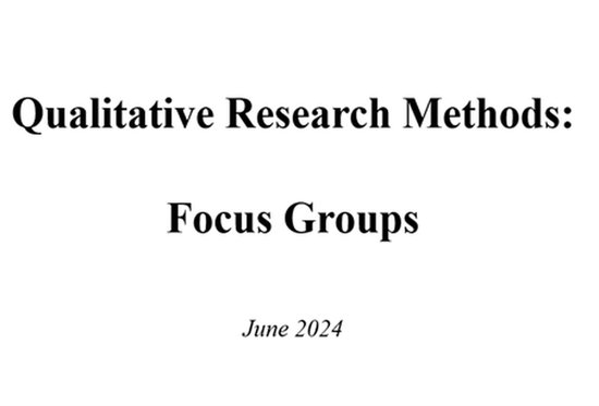 Qualitative Research Methods: Focus Groups, June 2024 (ebook), G M | 9798227417060 |... | bol