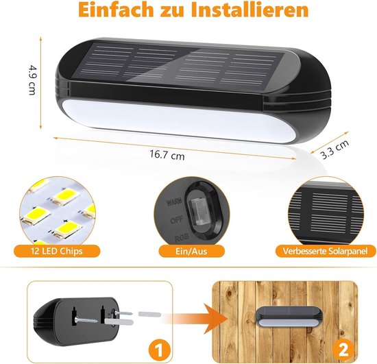 Solarlampen voor buiten tuin 4 stuks warmwit met wisselende kleuren ...
