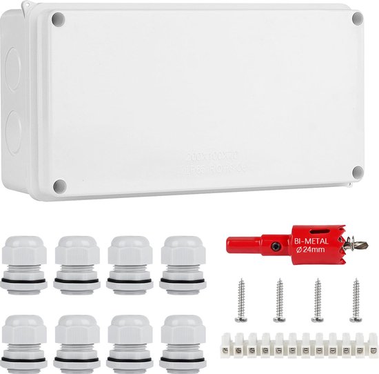 Aansluitdoos, IP65 waterdicht, verdeeldoos, opbouw, Ø12-15 mm, ABS ...