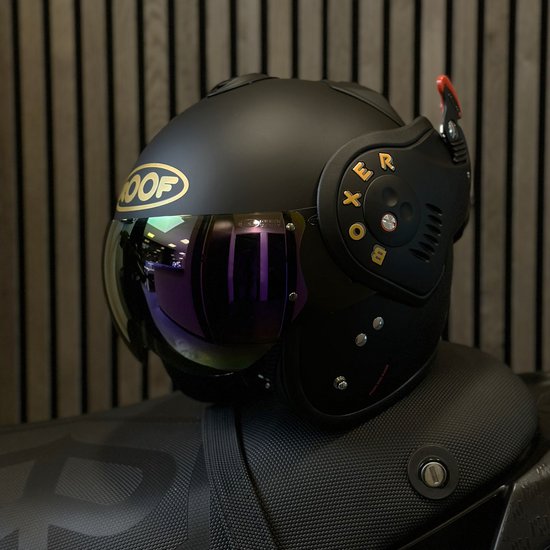 Roof Boxer V8 helm stickers - Mat goud | bol