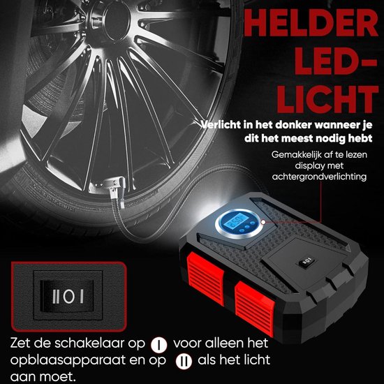 FORTEM Draagbare Luchtcompressor 12 V Elektrische Pomp met Ledlicht ...