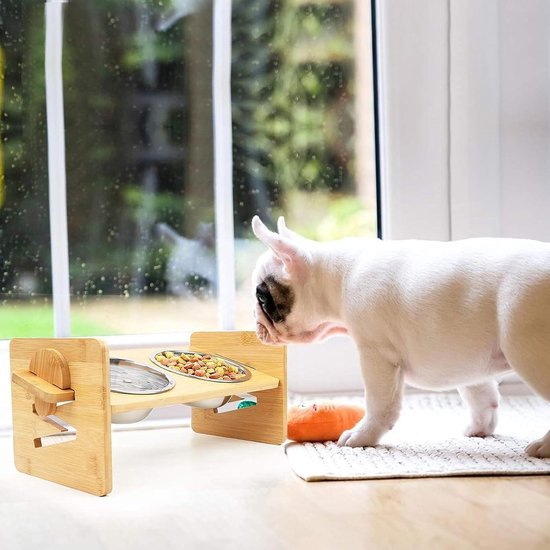 Verhoogde standaard hondenbak - In hoogte verstelbare voederbak - W ...