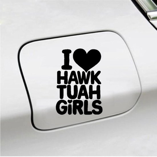 Bumpersticker - I Love Hawk Tuah Girls - 20x14 - Zwart | bol