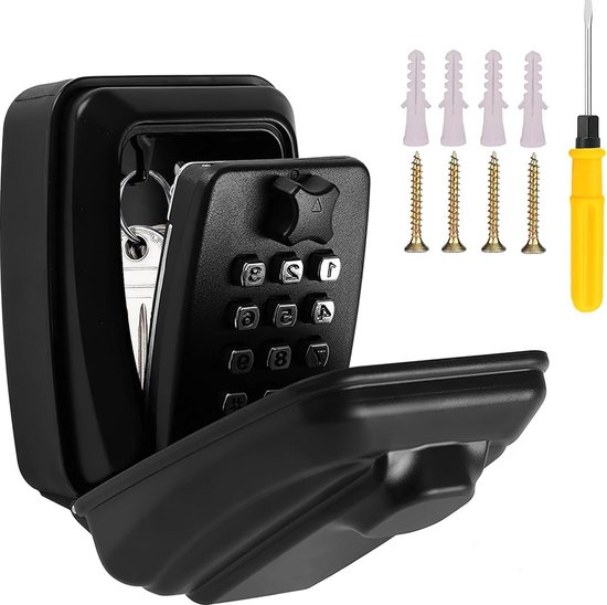 Sleutelkluis met cijfercode voor buiten - groot sleutelslot - 12 ...