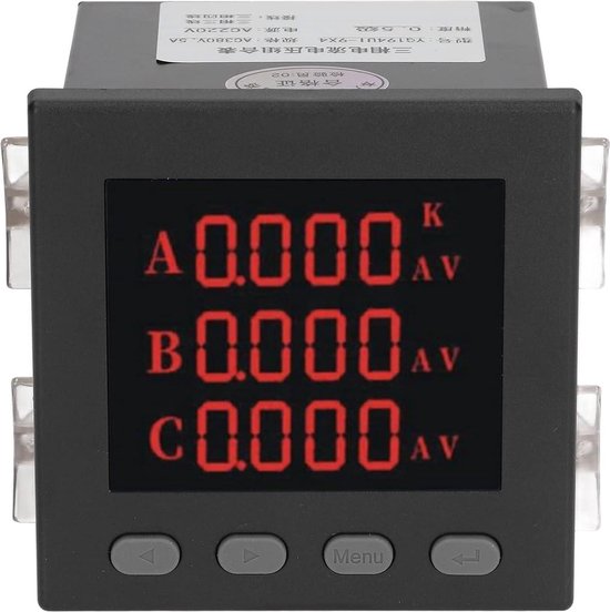 3 Fase Spanning Stroom Meter Ampèremeter Voltmeter - Programmeerbare ...