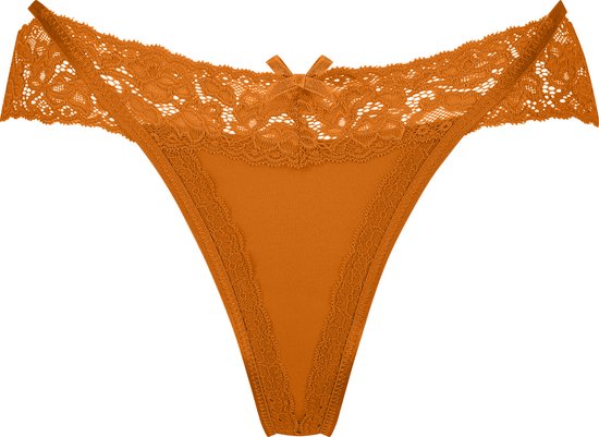 Hunkemöller Dames Lingerie String Elliena - Oranje - maat 2XL | bol