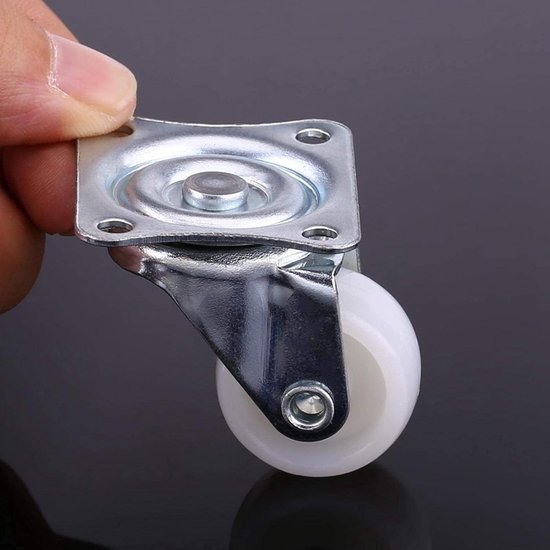 4PCS White Universal Swivel Wheels 25mm - Kleine Zwenkwielen - Meubel ...