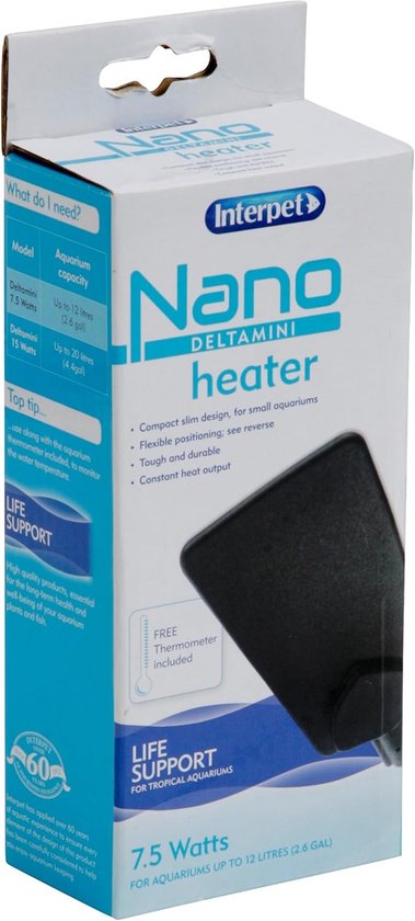 Mini Aquariumbverwarmer 7,5 Watt voor Nano Tanks tot 12 Liter | bol